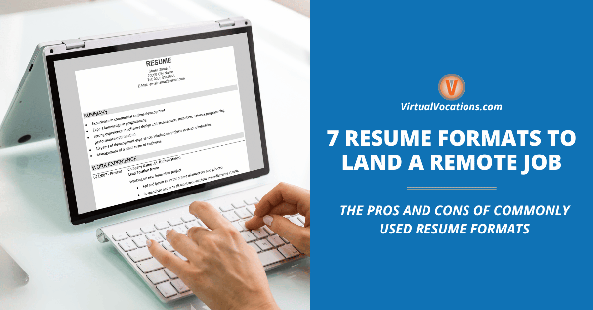 7 Resume Formats to Land a Remote Job - Remote Work From Home Job ...